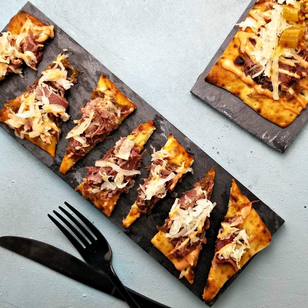 Ruben Flat Bread - Where Carnivores and Herbivores Collide - an easy ...